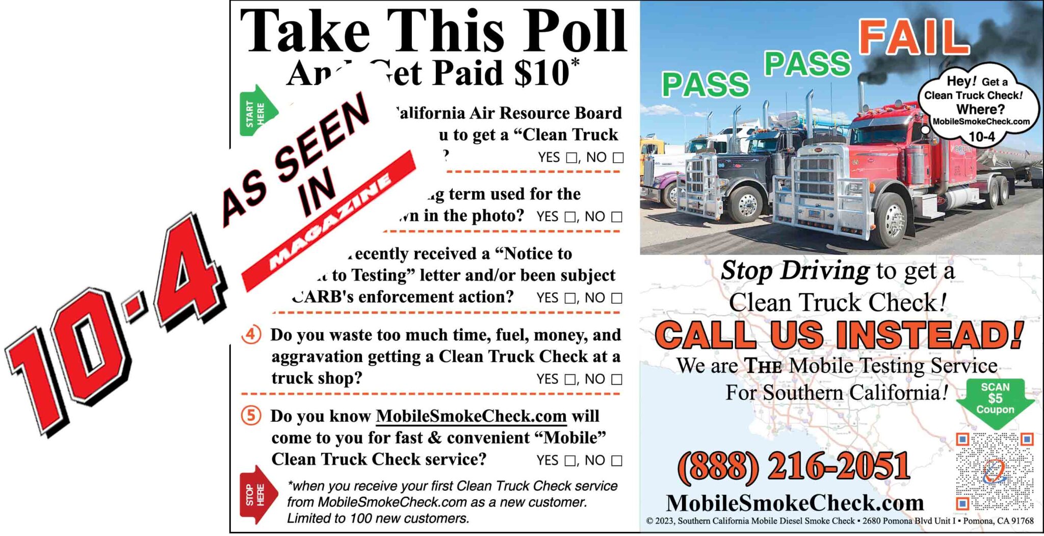 Mobile Clean Truck Check Service (888) 216-2051